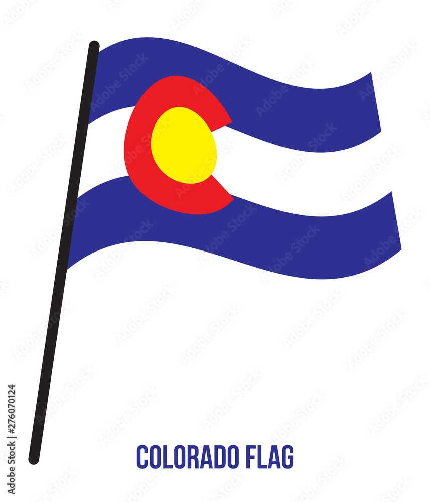 Colorado (U.S. State) Flag Waving Vector Illustration on White ...