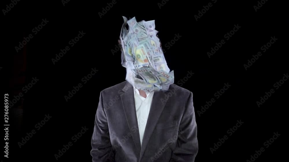 Cash money hits businessman in face. Rich man is insulted with wad of ...