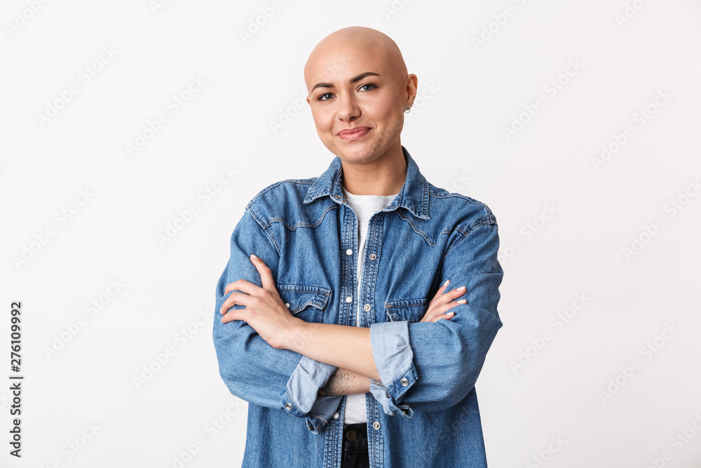 Portrait of a beautiful young hairless woman Stock Photo | Adobe Stock