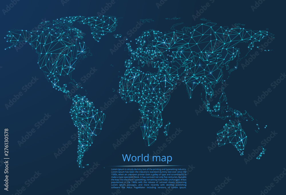 World Population Map Lights