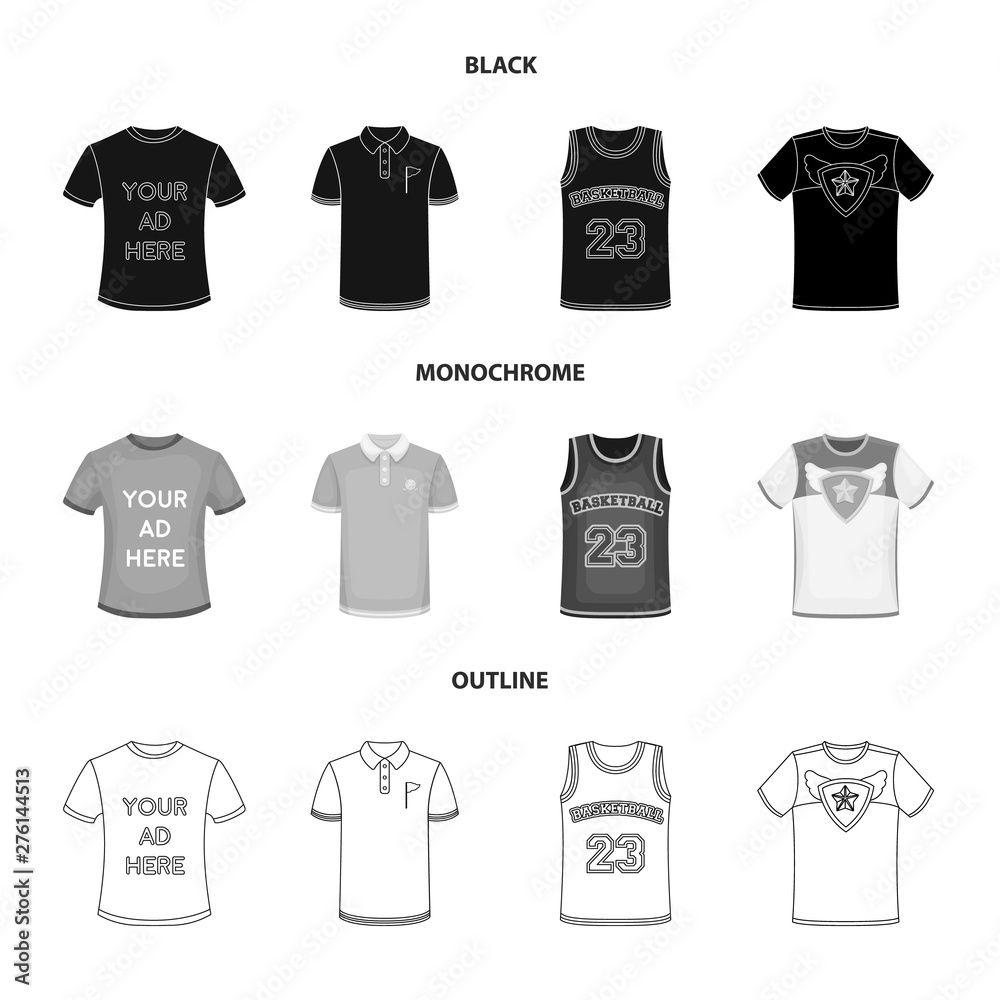 Vector illustration of clothes and wear symbol. Set of clothes and ...