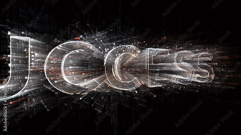 4k success animated word tag cloud;text design animation.The Matrix style binary computer code ...