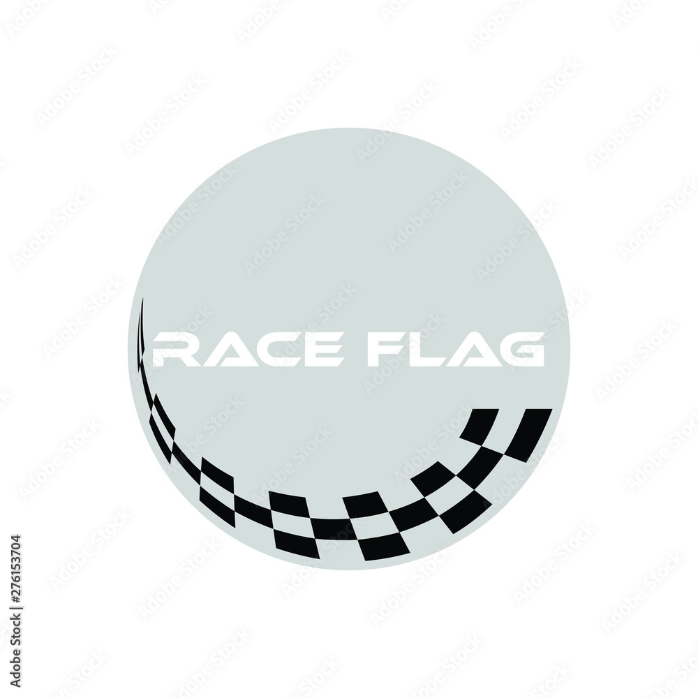 Modern Race Flag Additional Circle Ellipse Background Template Design ...