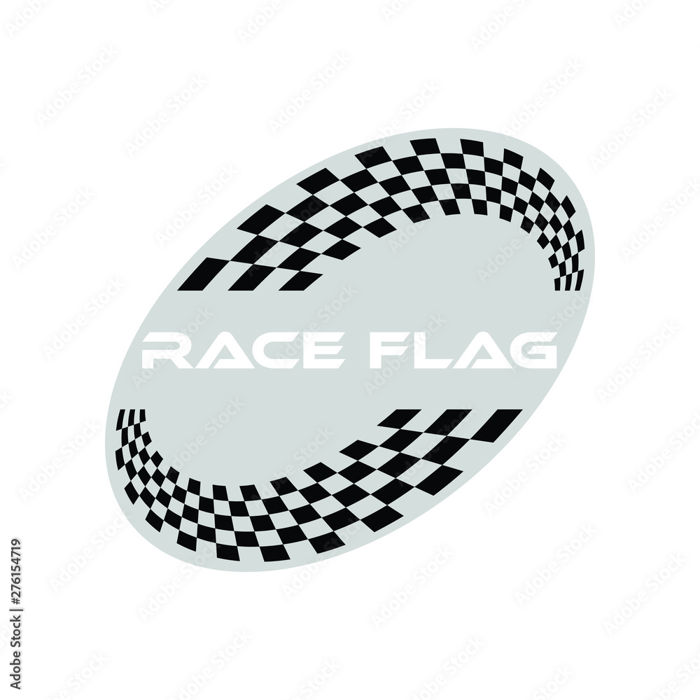 Modern Race Flag Additional Circle Ellipse Background Template Design ...