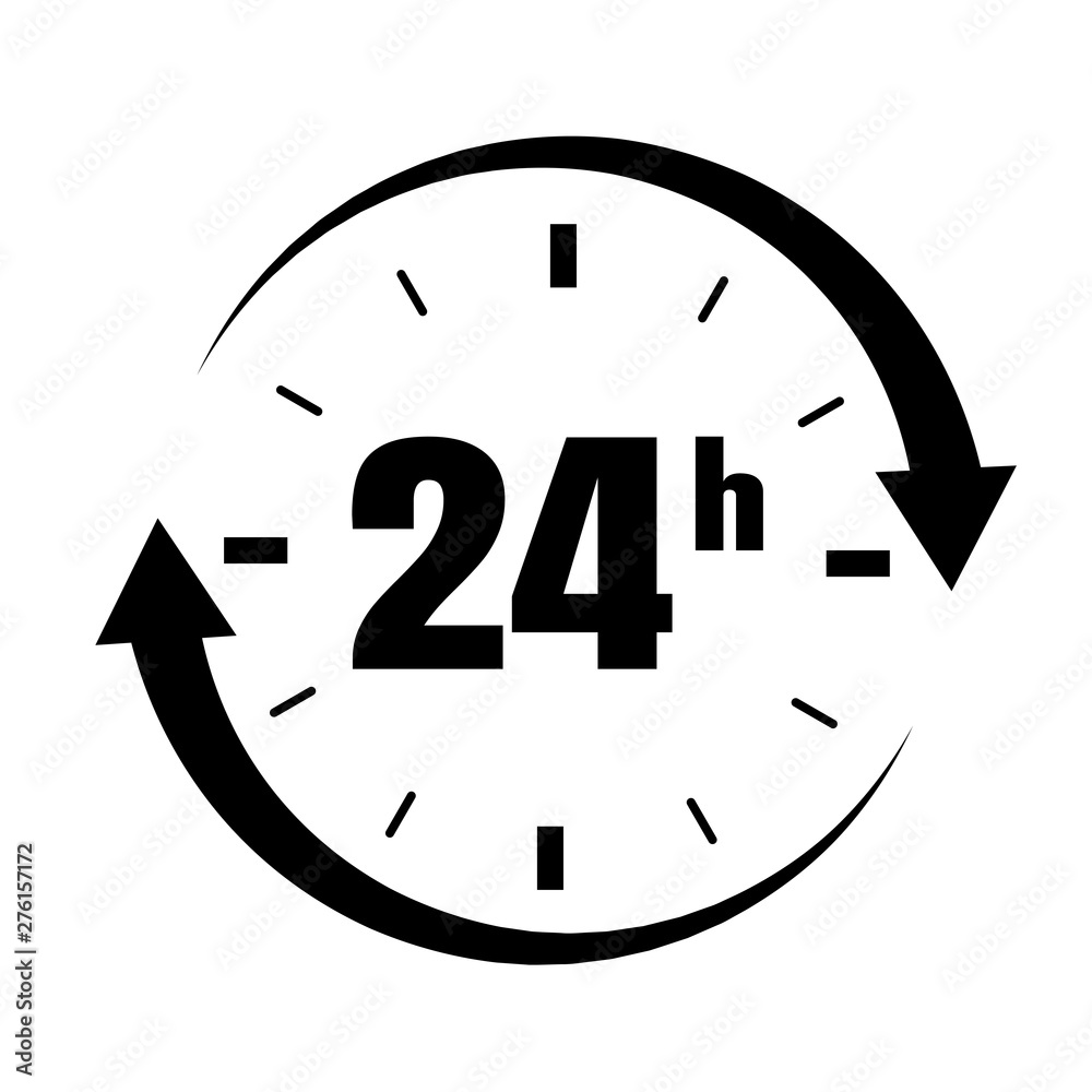 Loop arrow icon symbol Open 24 hours. Stock Vector | Adobe Stock