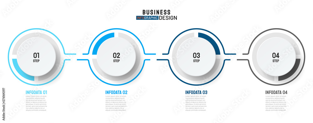 Timeline infographic design label with modern circle and number options ...