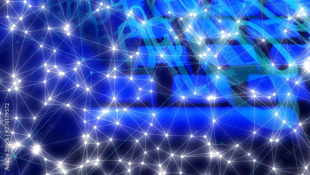 Video game computer code, tech abstract shapes, digital transformation ...