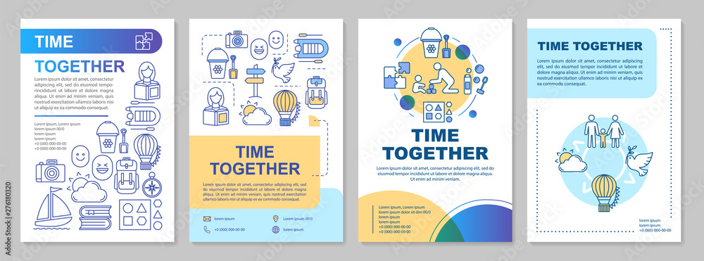 Time together brochure template layout. Kids games. Walk in park. Flyer ...