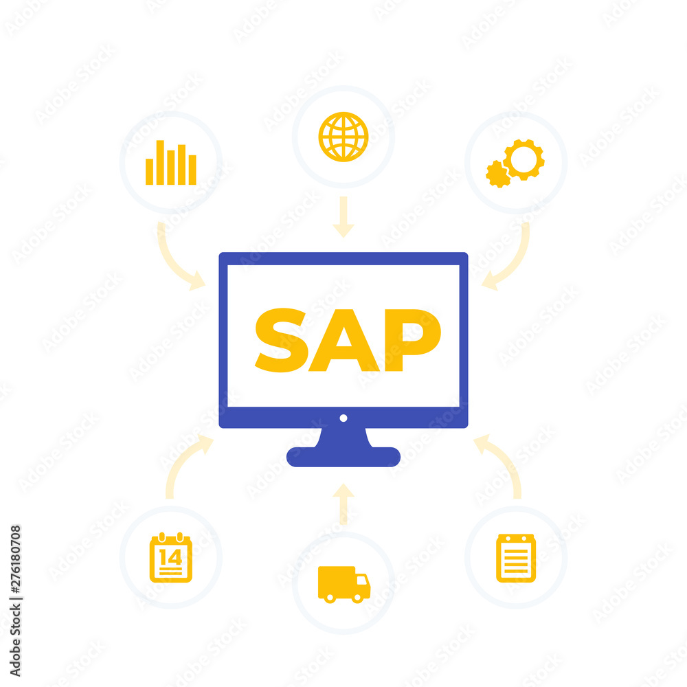 Vetor de SAP, business software vector icons do Stock | Adobe Stock