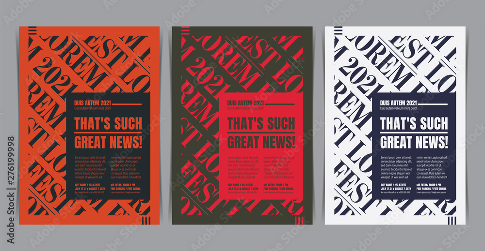 Typography poster Template. Vector illustration. Stock Vector | Adobe Stock