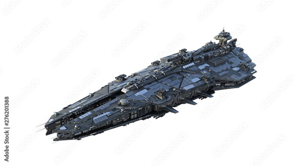 Alien spaceship flying, UFO spacecraft in flight isolated on white ...