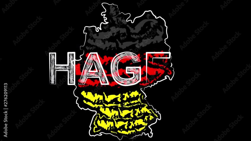 Animation. Hagen Germany. The name of the country. Coloring the map of ...