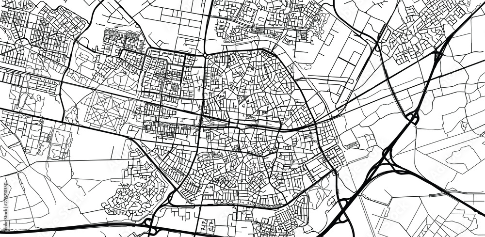 Urban vector city map of Tilburg, The Netherlands Stock Vector | Adobe ...