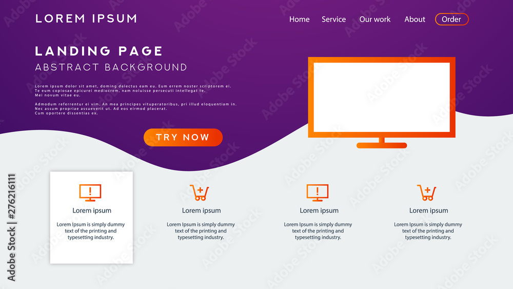 modern web design landing page. design. design landing page full vector ...