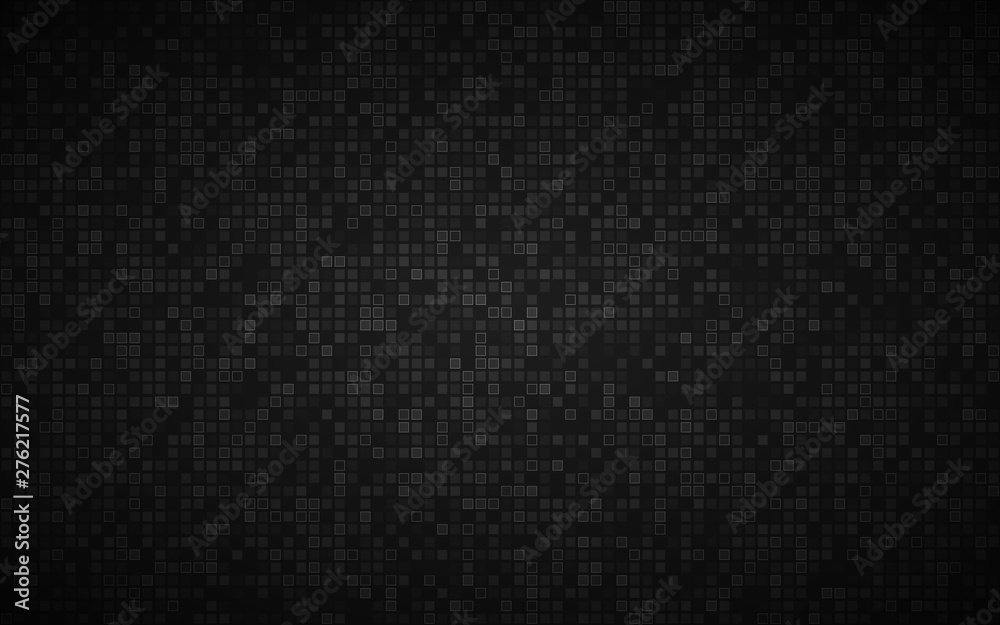 Black abstract background with transparent squares, mosaic look, modern ...