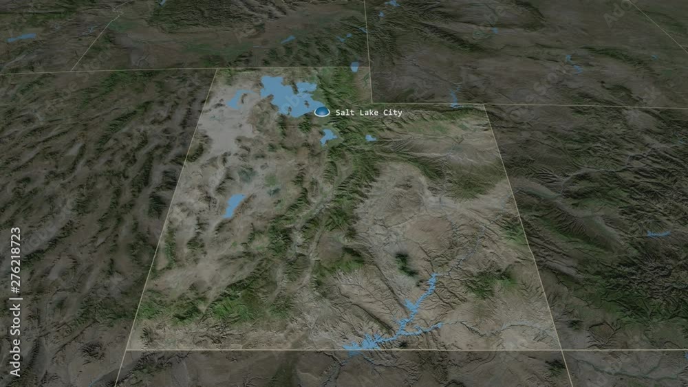 Vidéo Stock Utah - state of the United States zoomed on the satellite ...