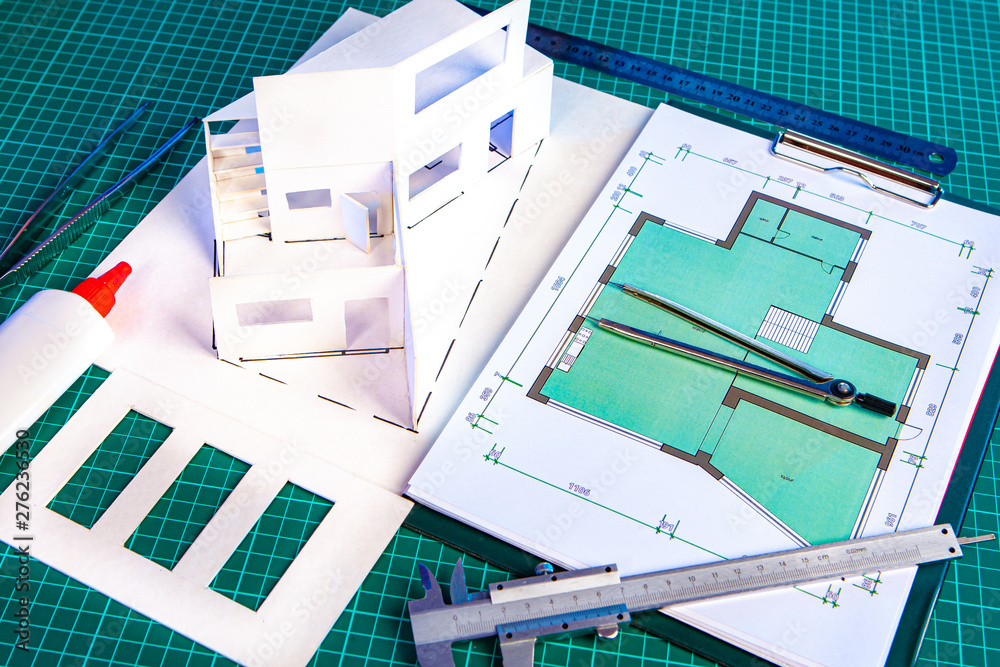 The architect develops the layout of the future home. Layout of the ...