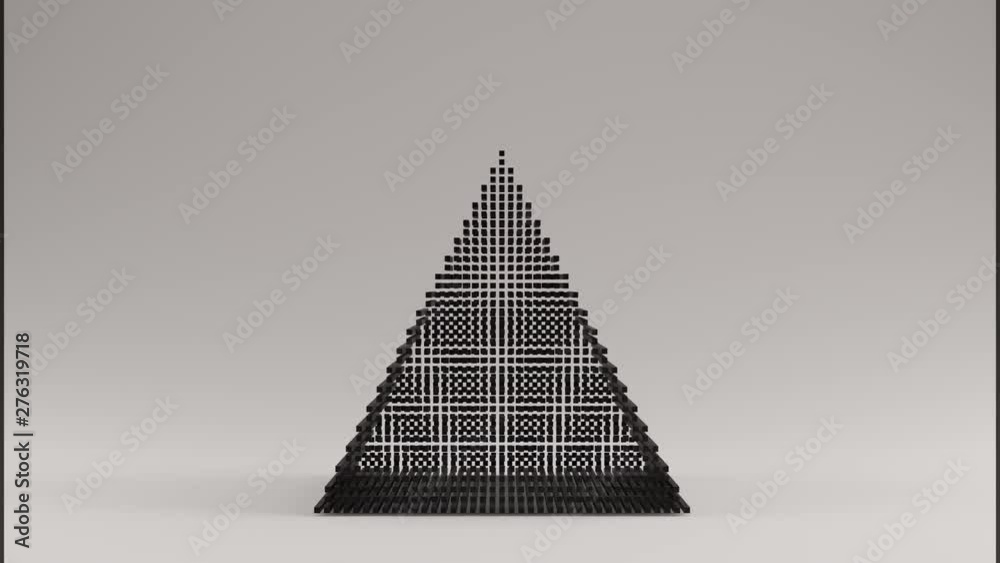 Rotating Black Pyramid Made out of Lots of Smaller Cubes with a Visual ...