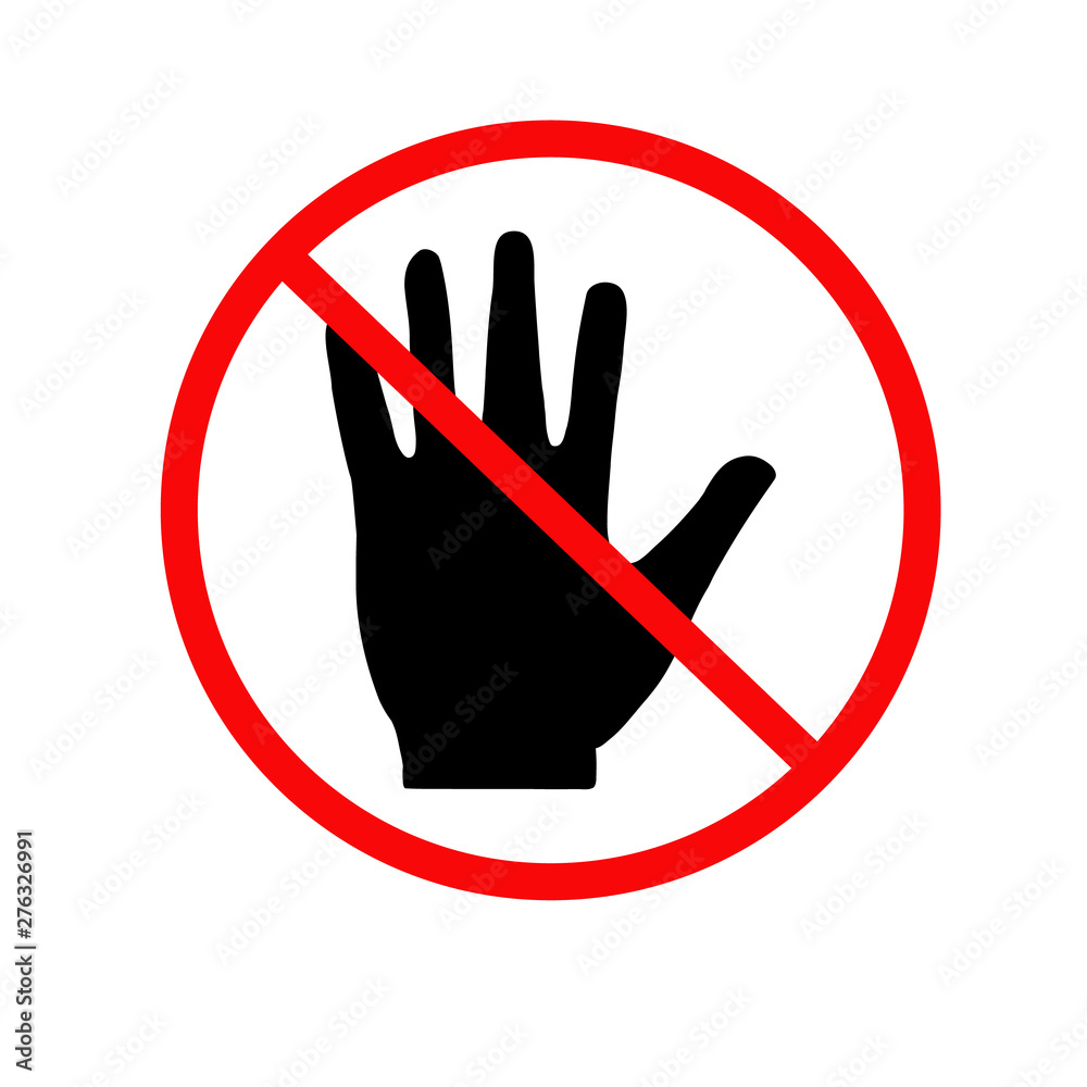 stop hand icon on white background. flat style. stop hand icon for your ...