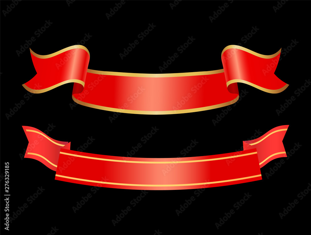 Red Ribbon Banner Vector
