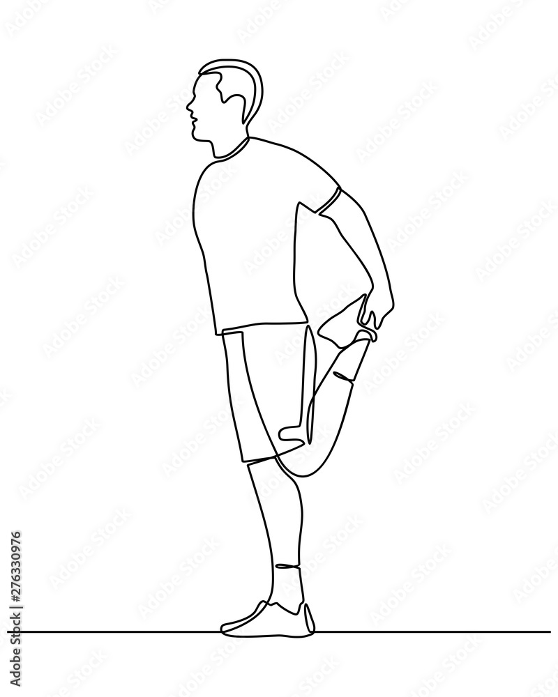 Continuous line drawing of man running. Art concept of a running man ...