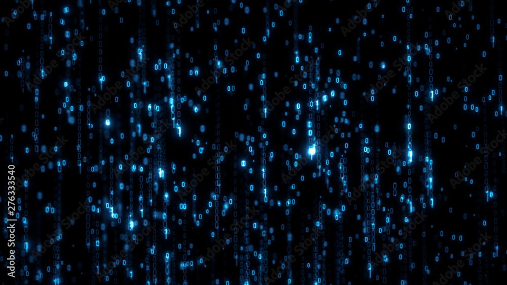 Computer Binary Code Data Falling Loop/ 4k animation of an abstract computer electronics ...