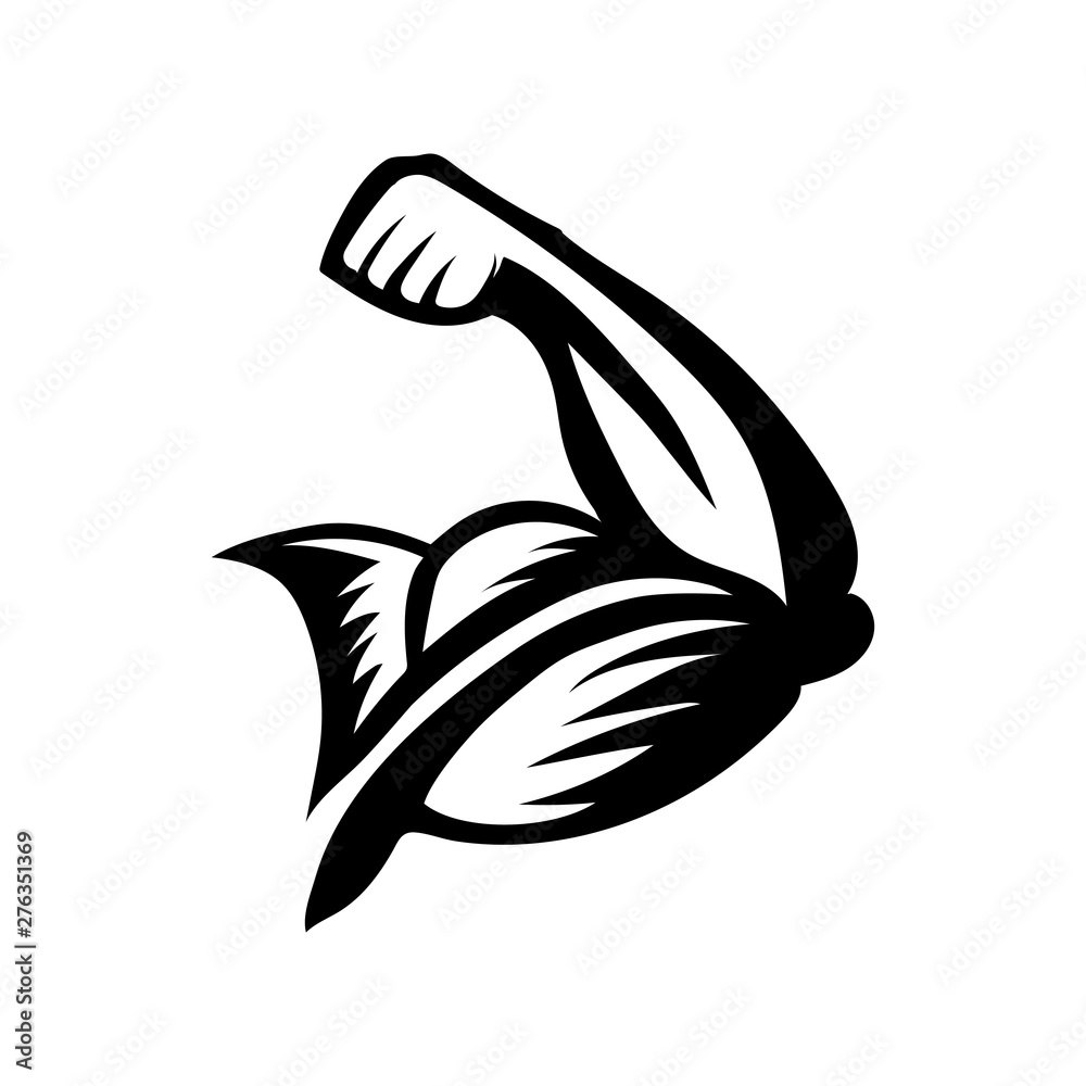 left Hand muscle bicep art human athlete logo design inspiration Stock ...