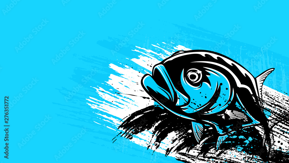 Permit fish logo. Permit fish fishing emblem for sport club. Angry ...