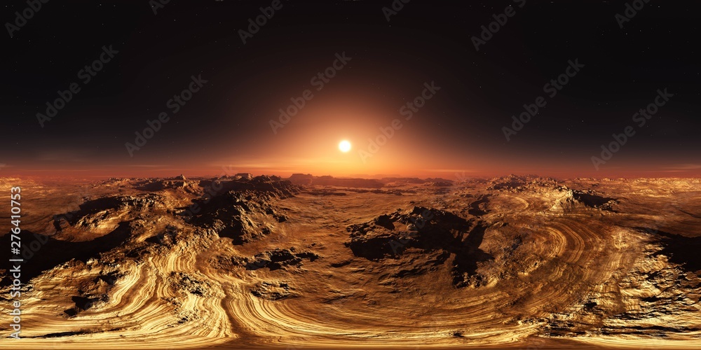 Panorama of Mars, HDRI, environment map , Round panorama, spherical ...