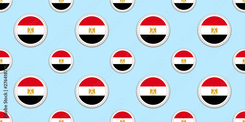 Egypt round flag seamless pattern. Egyptian background. Vector circle ...