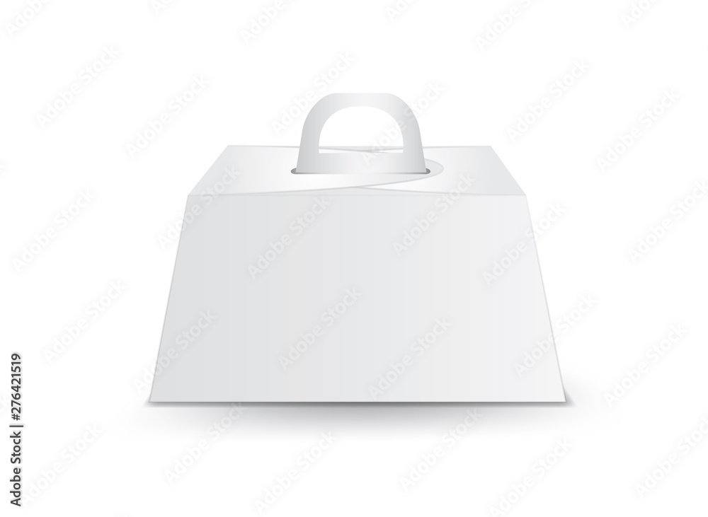 Caring Birthday Cake Box, White package box vector, package design, 3d ...