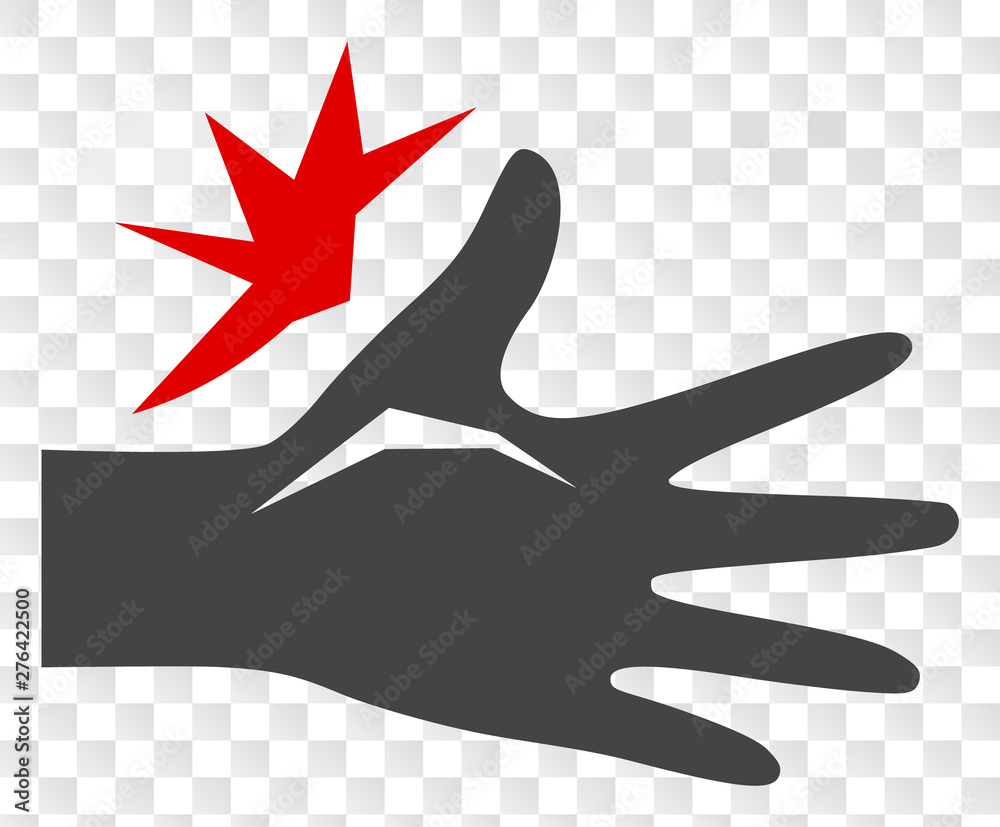 Hand hurt EPS vector icon. Illustration contains flat hand hurt iconic ...