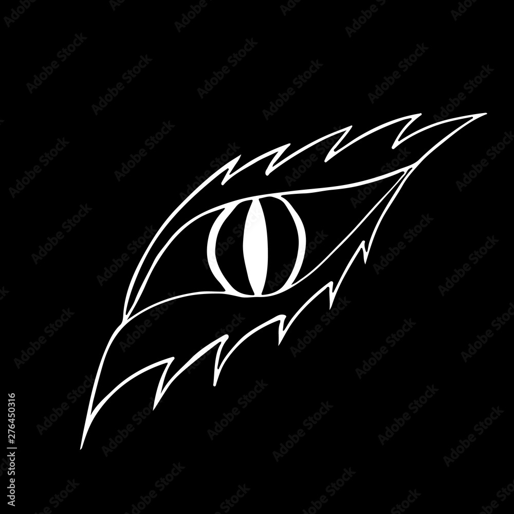 Dragon eye logo for game design isolated on black background. Crocodile ...