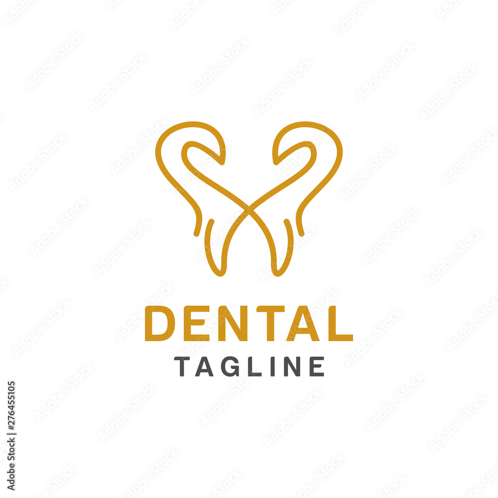 Dental logo design, icon or symbol. Simple minimalist style for medical ...