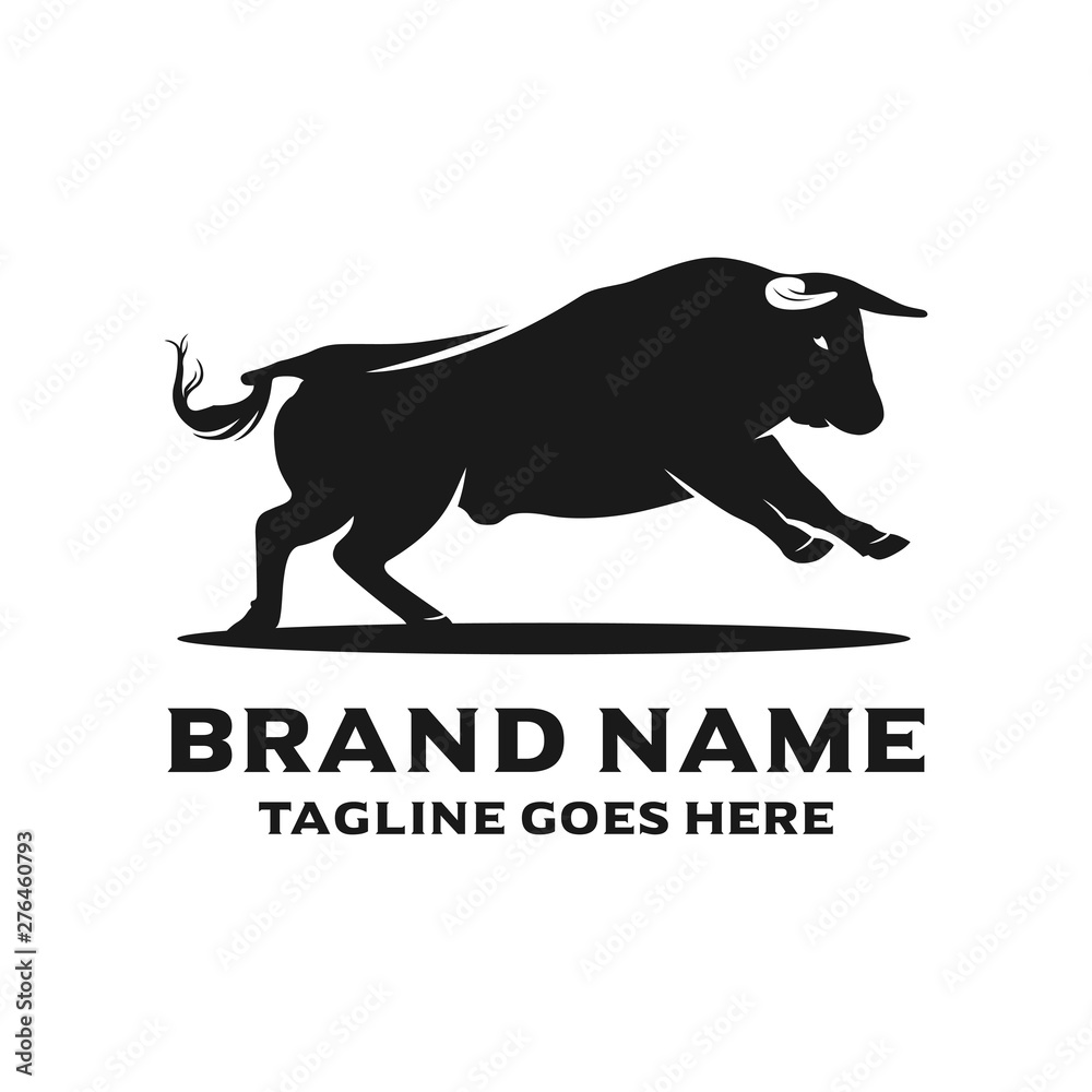bull head logo design Stock Vector | Adobe Stock