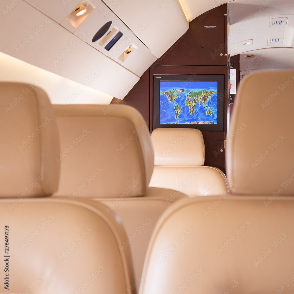 Intérieur d'un jet privé Stock Photo | Adobe Stock
