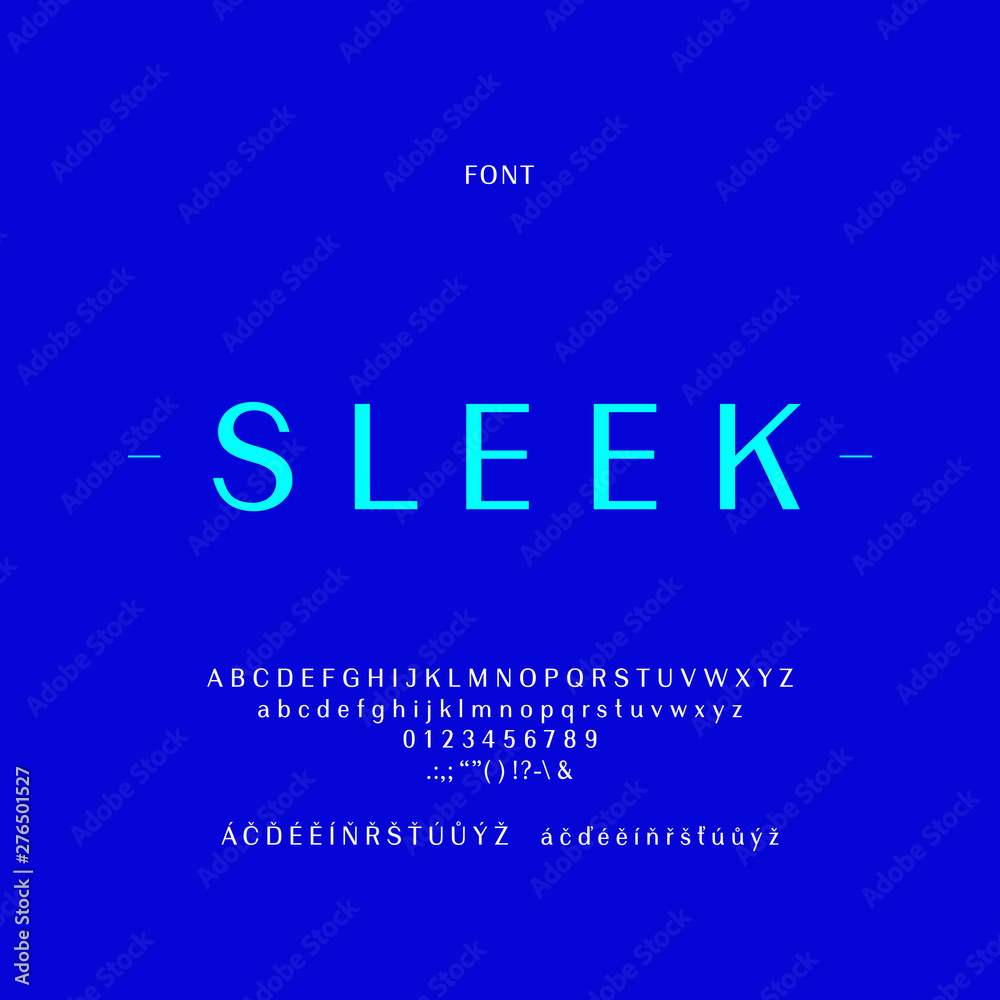 Sleek vector font. Contrast Sans-serif. Includes: uppercase and ...