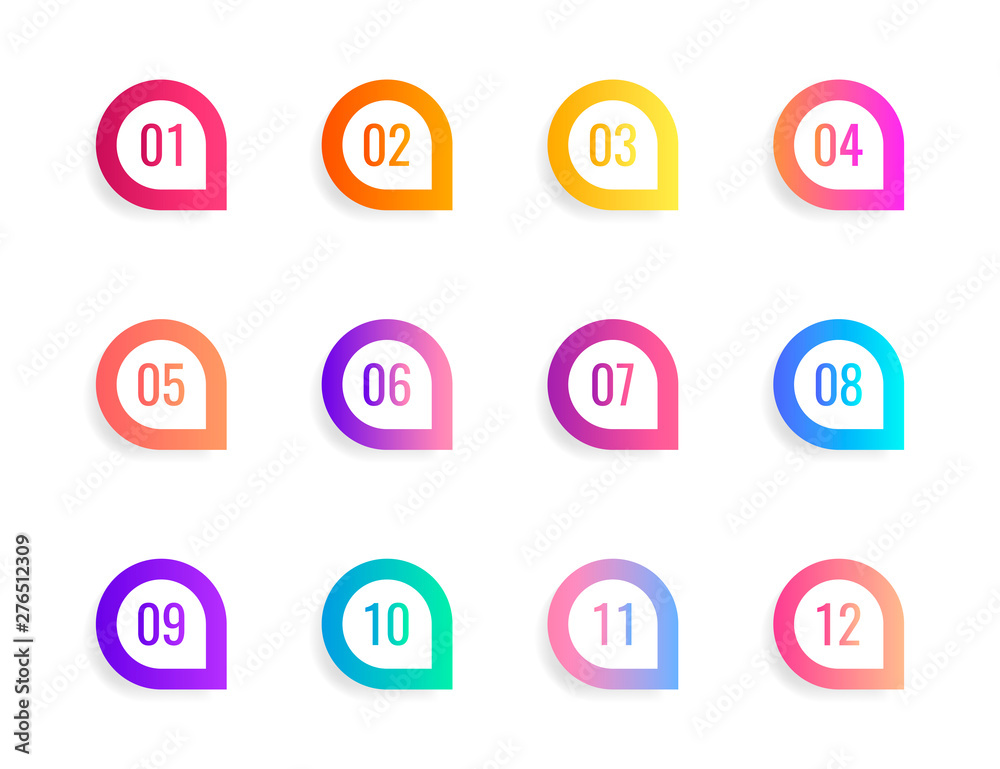 Super set arrow bullet point triangle flags on white background ...