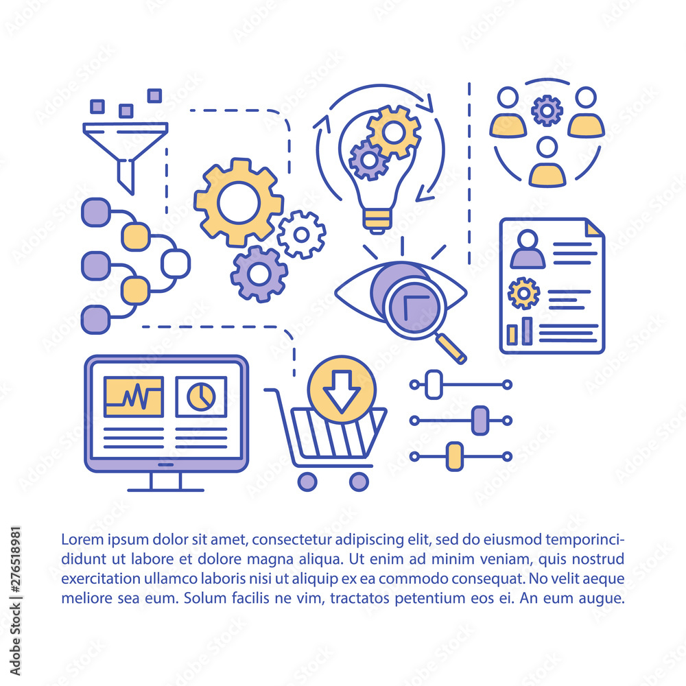 Digital marketing article page vector template. Attribution modeling ...