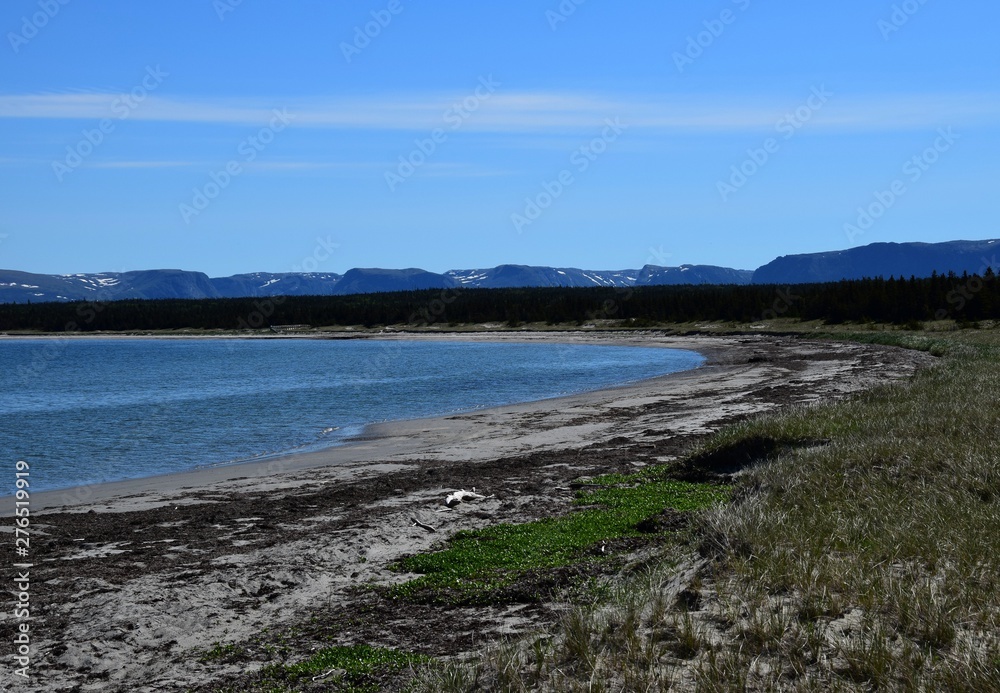 Shallow Bay seascape along the Viking Trail near Cow Head; Gros Morne ...