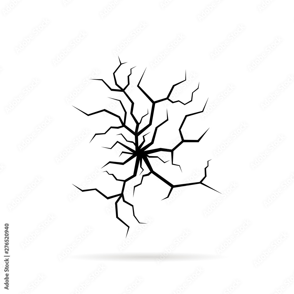 crack black icon with shadow Stock Vector | Adobe Stock