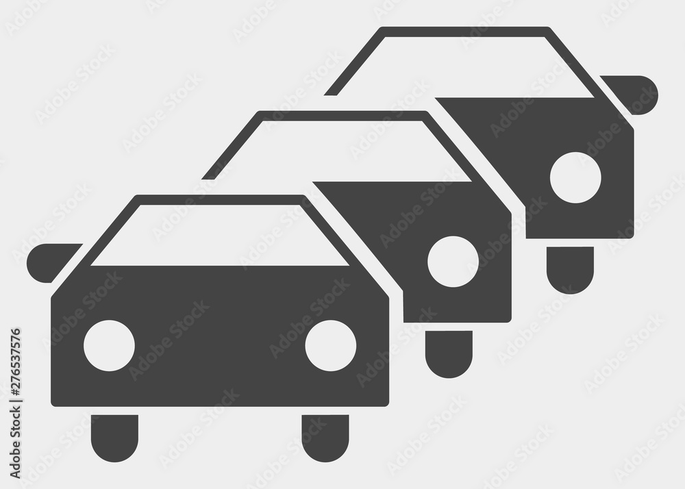 Car traffic jam raster pictograph. Illustration contains flat car ...