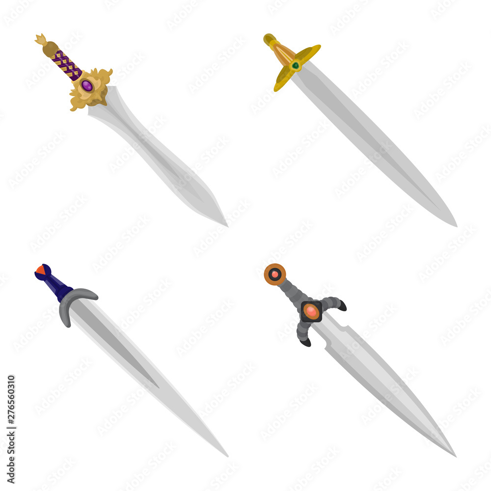 Vector design of sword and dagger icon. Collection of sword and weapon ...