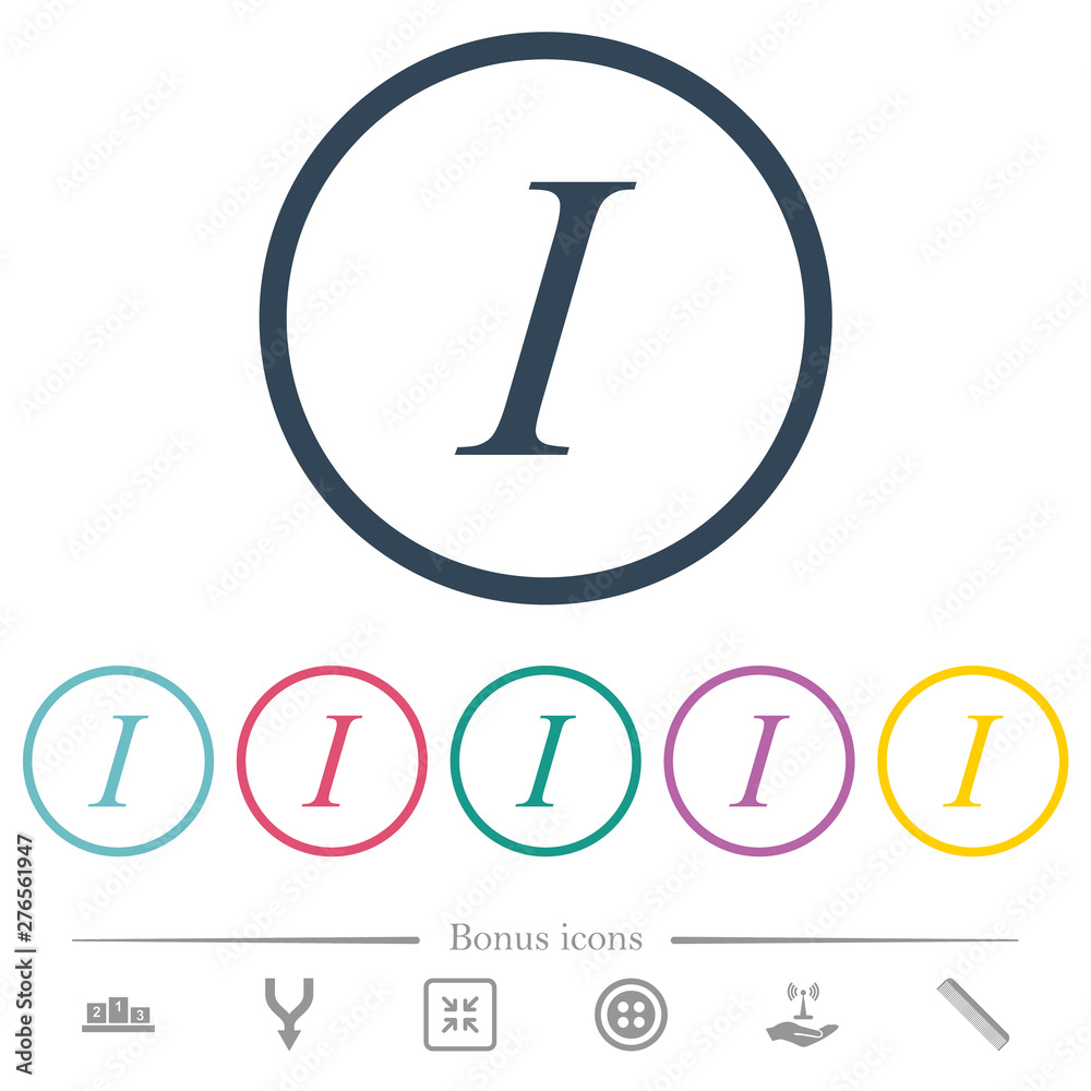 Italics Flat Info Icon