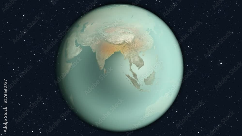 Earth dry planet rotating in space. 4k render animation footage. Loop ...