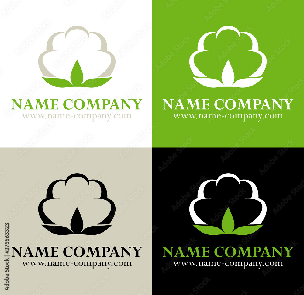 logo fleur de coton bio biologique Stock Vector | Adobe Stock