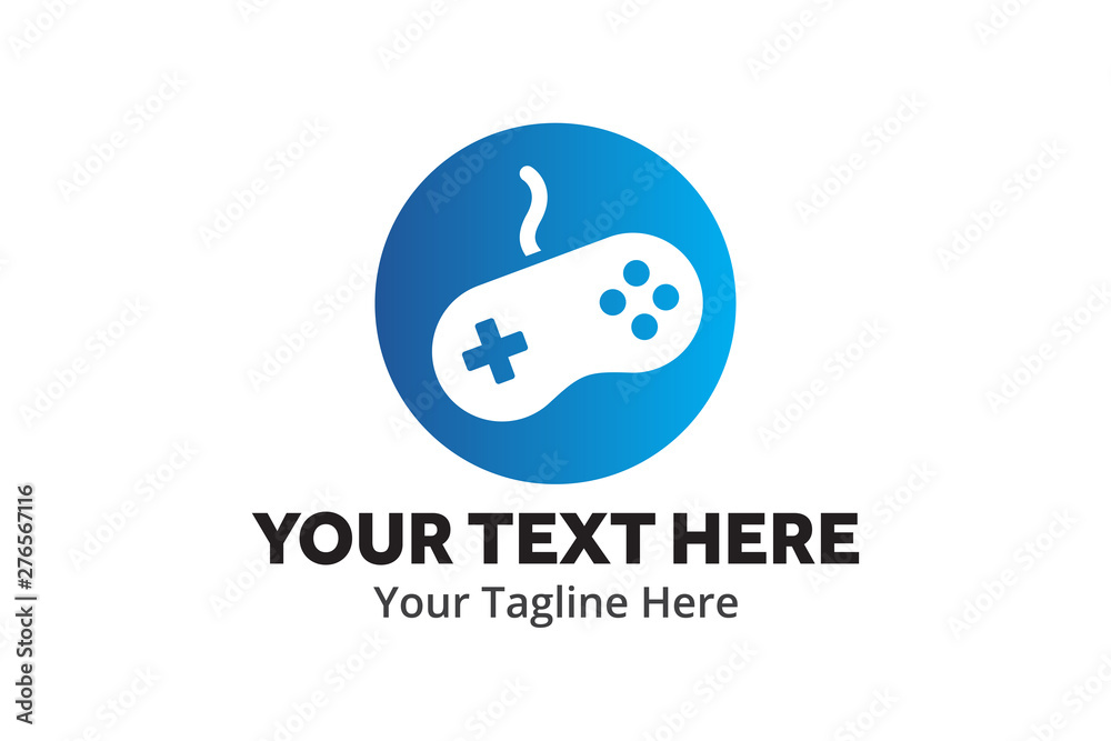 unique game simple logo creative design in flat style with color ...