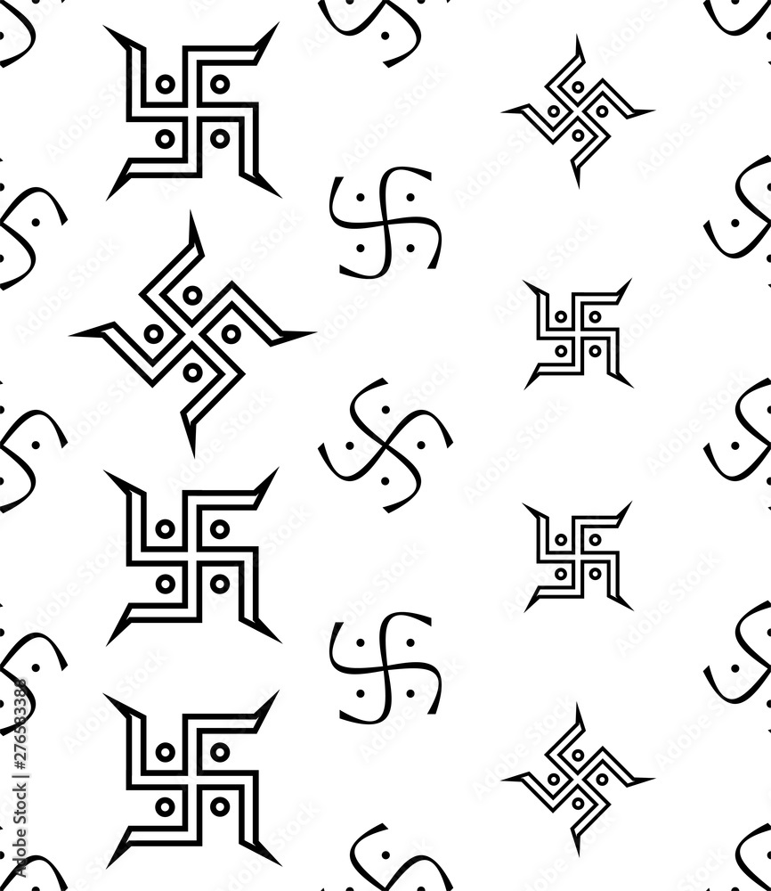 Swastica Symbol The Holy Motifseamless Pattern Stock Vector | Adobe Stock