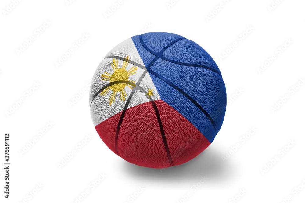 basketball ball with the national flag of philippines on the white ...