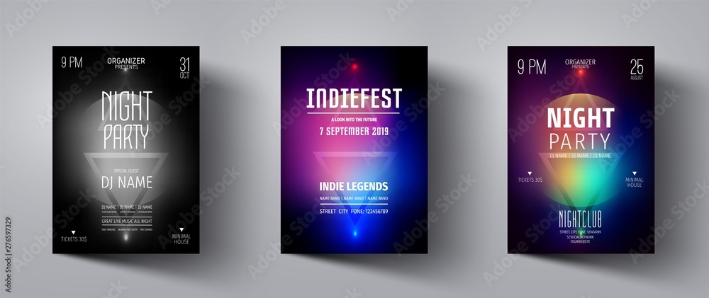 Vetor de Party flyer,poster template.Abstract background design banner ...